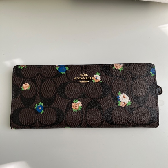 Coach | Bags | Coach Slim Wallet Signature Canvas With Vintage Mini ...